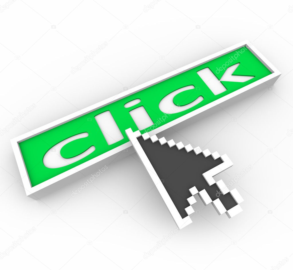 Arrow on Green Click Button — Stock Photo © iqoncept #4434358
