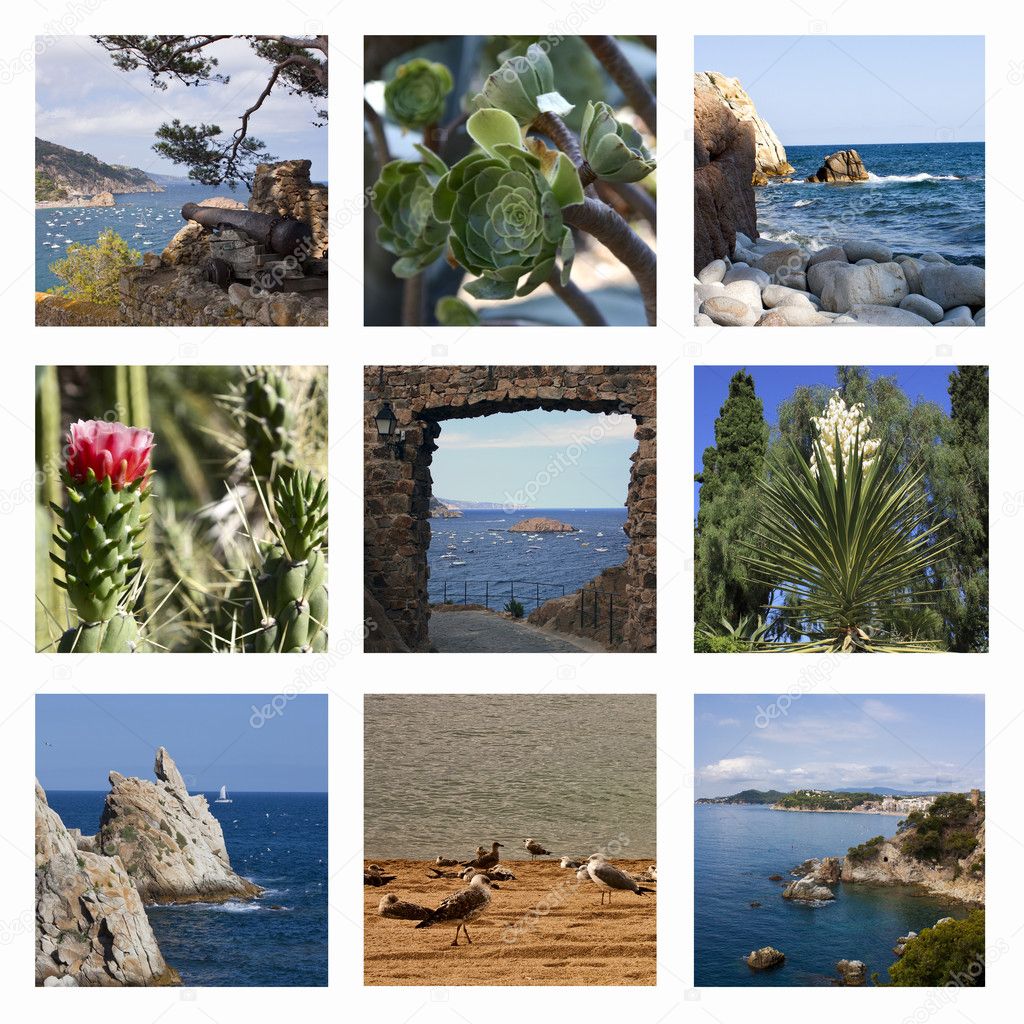 Collage - the Spanish sea and beaches — Stock Photo © Ferumov #4790103