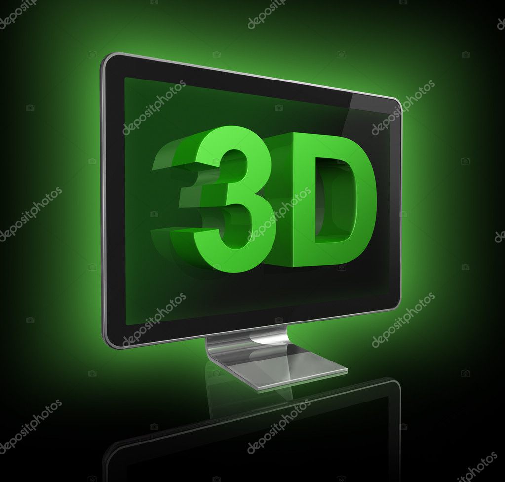 3D television screen with 3D text Stock Photo by ©daboost 5358694