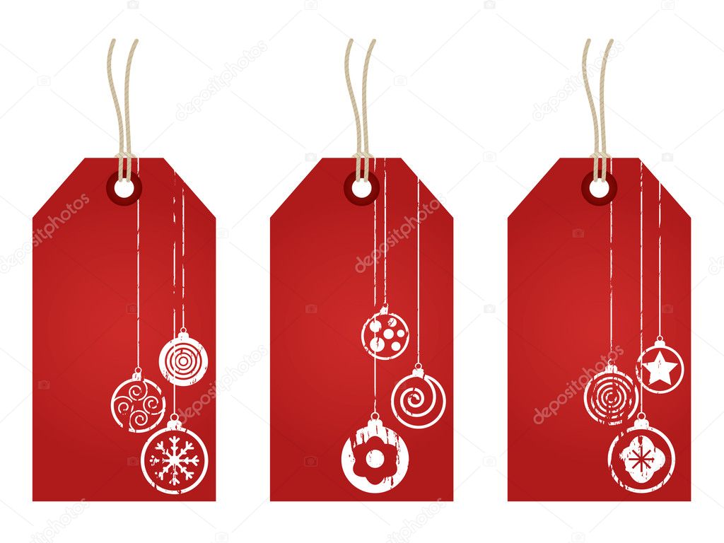 Red christmas tags — Stock Vector © mattasbestos #3927676