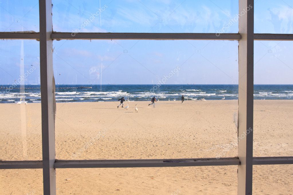 Beach view through window — Stock Photo © kubais #5297002