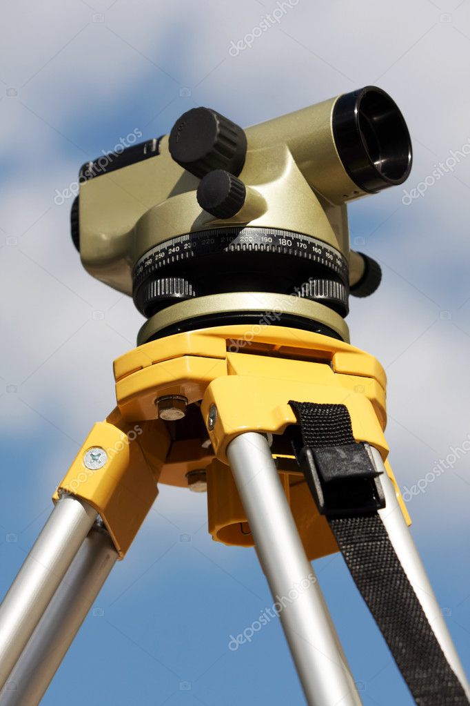 Dumpy level against blue sky — Stock Photo © japonchik #4161337