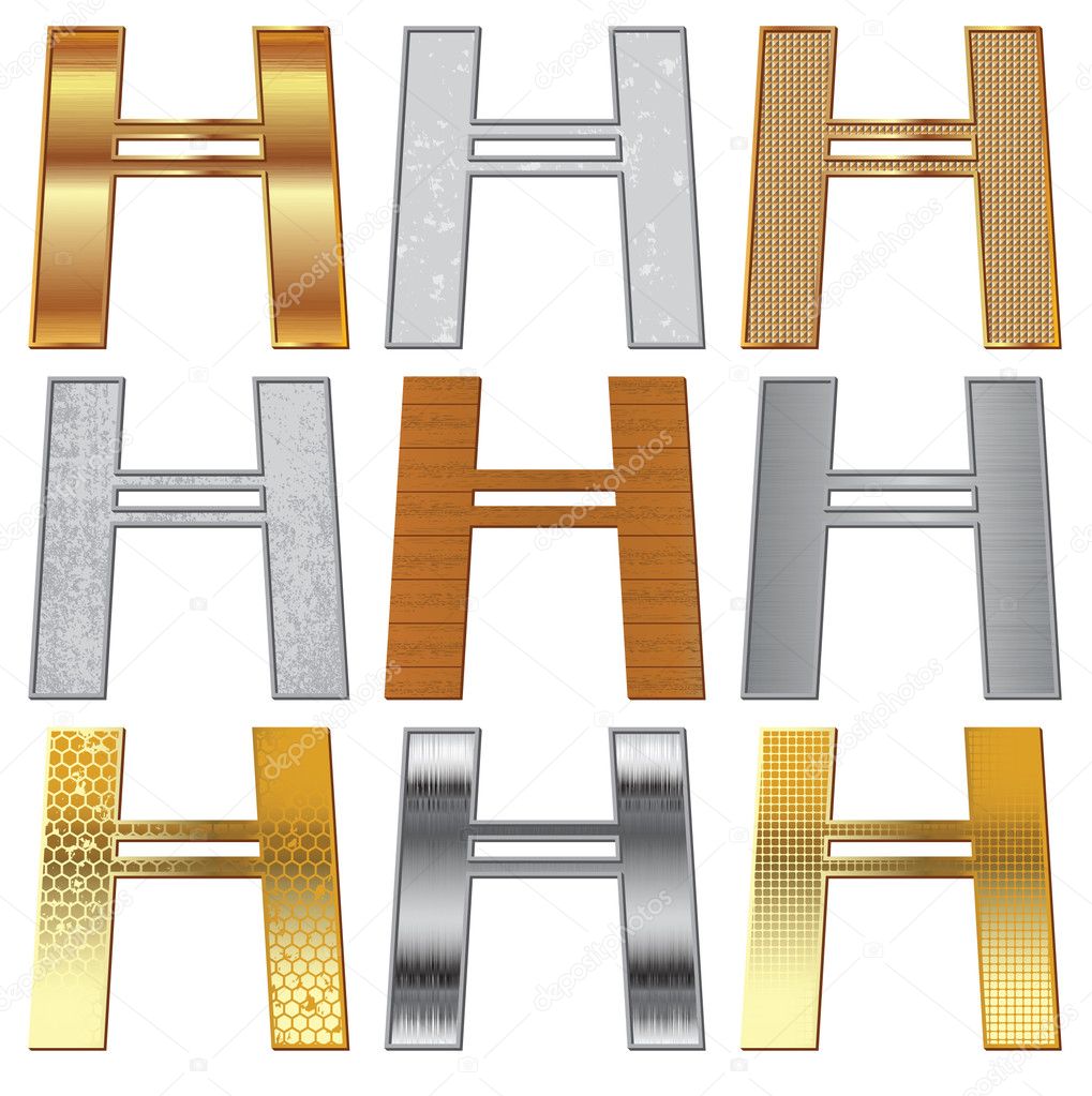 Vector Set Alphabet Stylized Different Natural Materials Textures Stock ...