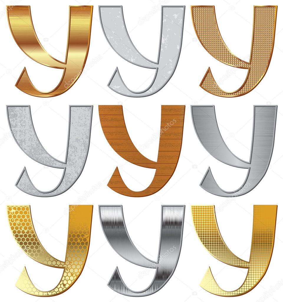 Vector Set Alphabet Stylized Different Natural Materials Textures Stock ...