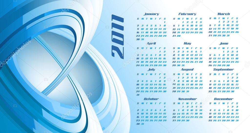 Vector abstract calendar, design template for 2011 Stock Vector by ...