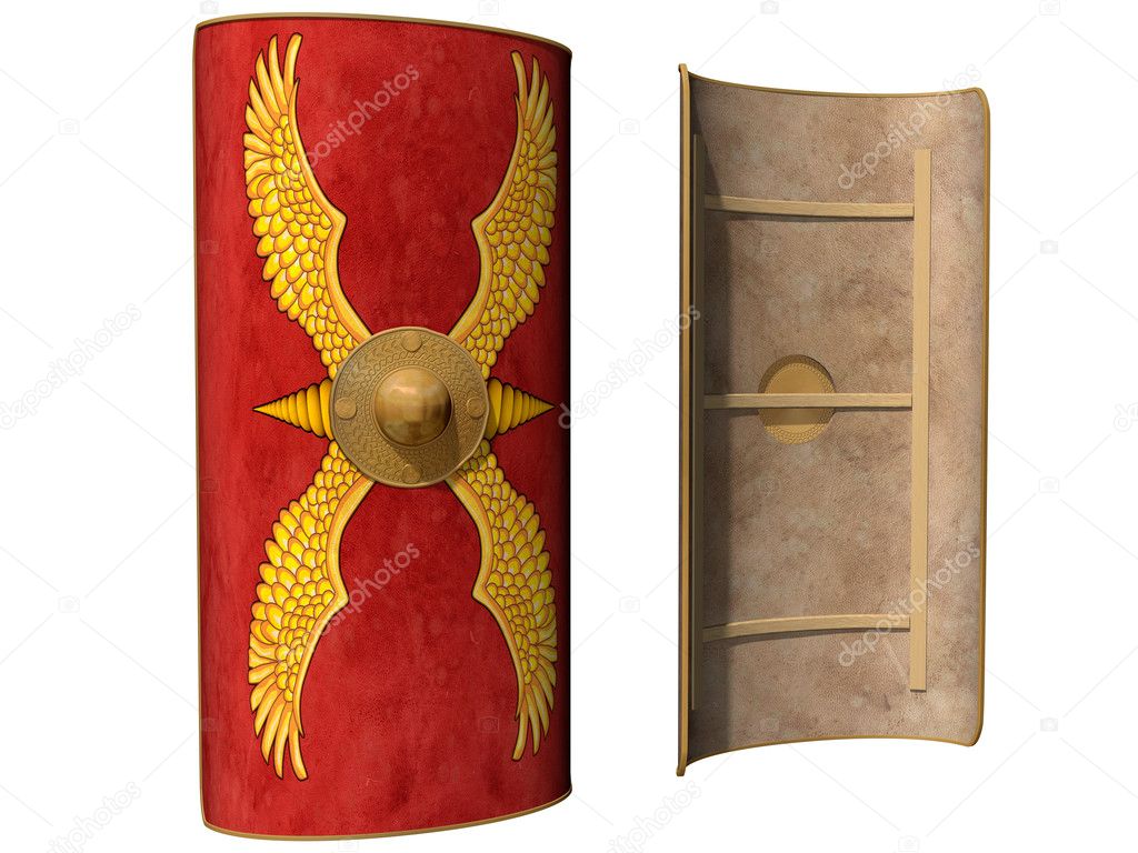 Romeinse scutum schild — Stockfoto © paulfleet #4155797