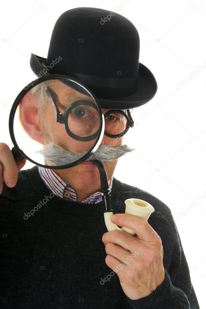 Inspecteur avec loupe image libre de droit par ivonnewierink © #5012104