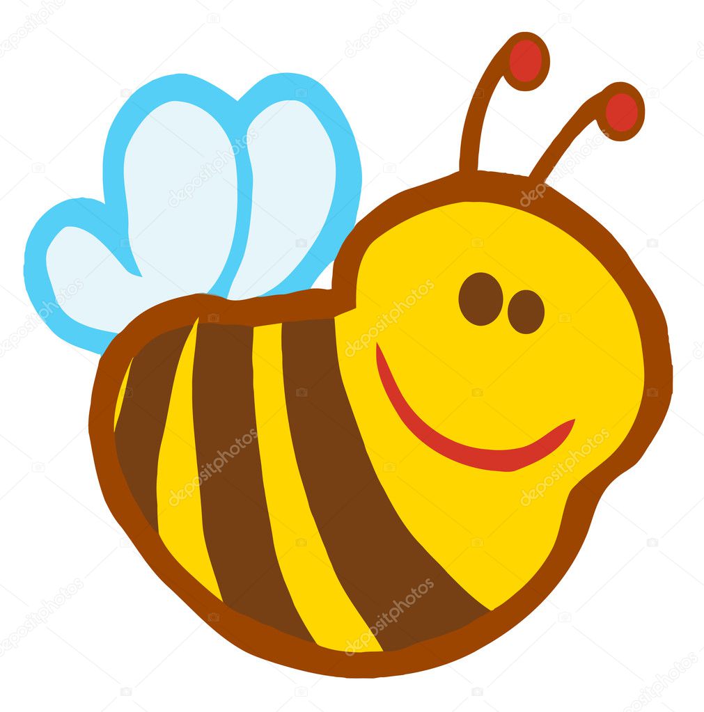 Cute Smiling Bee Stock Illustration by ©HitToon #4725293