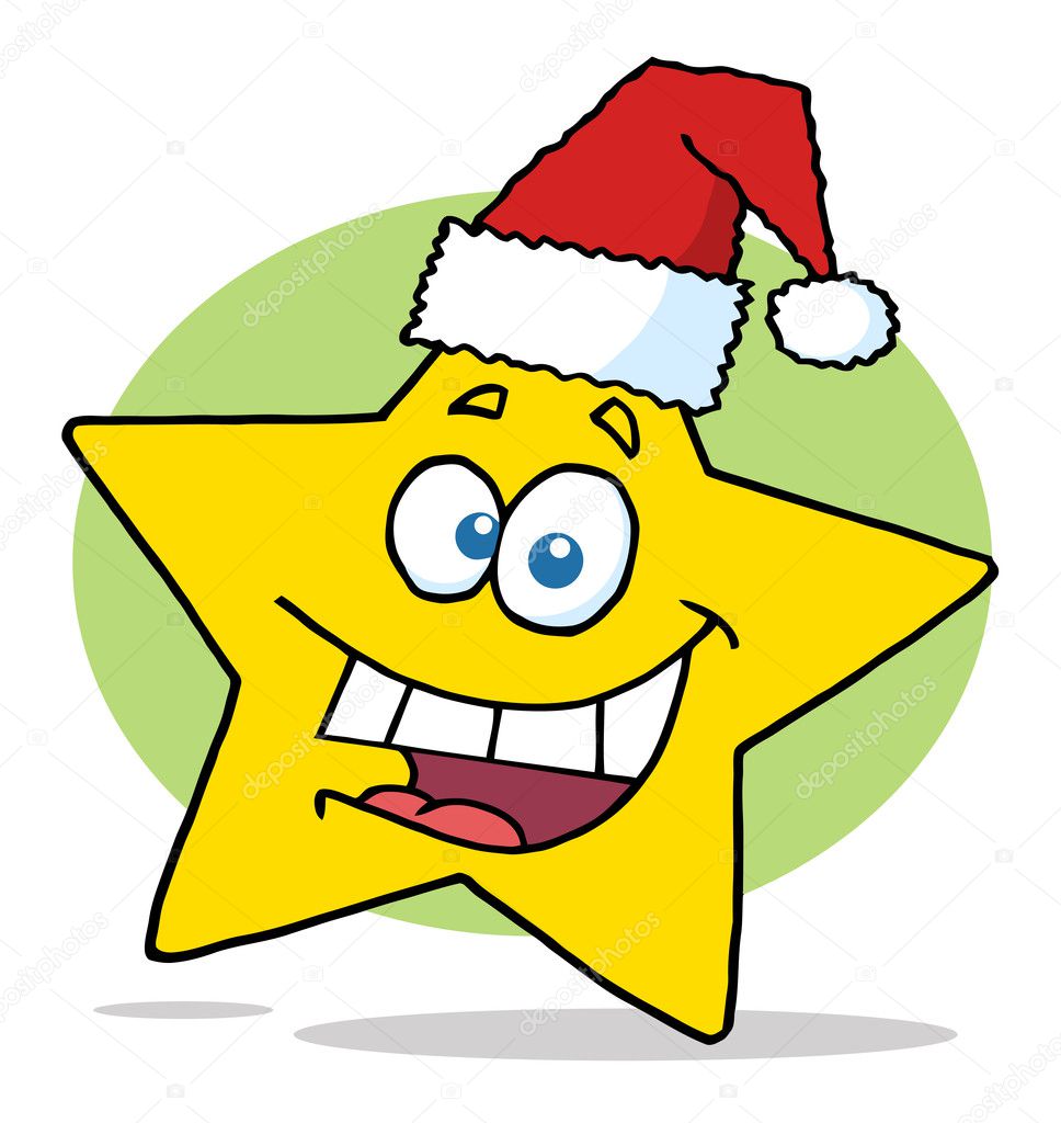 Happy Christmas Star Cartoon Character Smiling — Stock Photo © HitToon ...