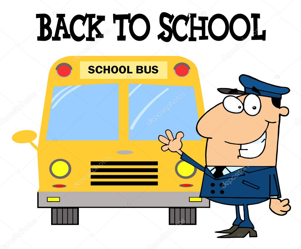 Driver In Front Of School Bus With Back To School Text Stock Illustration By ©hittoon 4726479