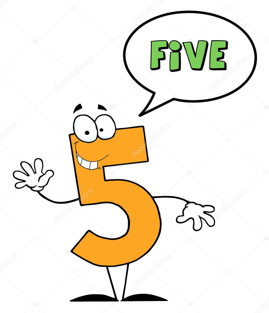 Number Five Character Saying Five — Stock Photo © HitToon #4727400