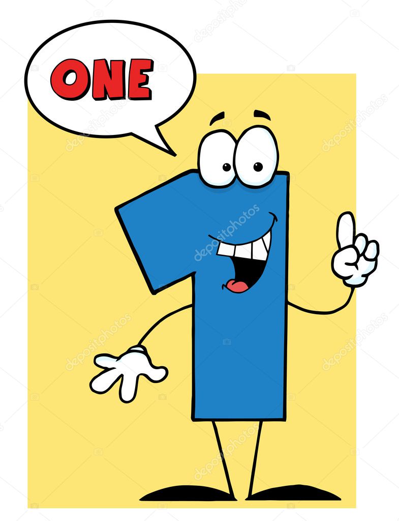 Number One Character Word Balloon Yellow Stock Illustration by ©HitToon ...