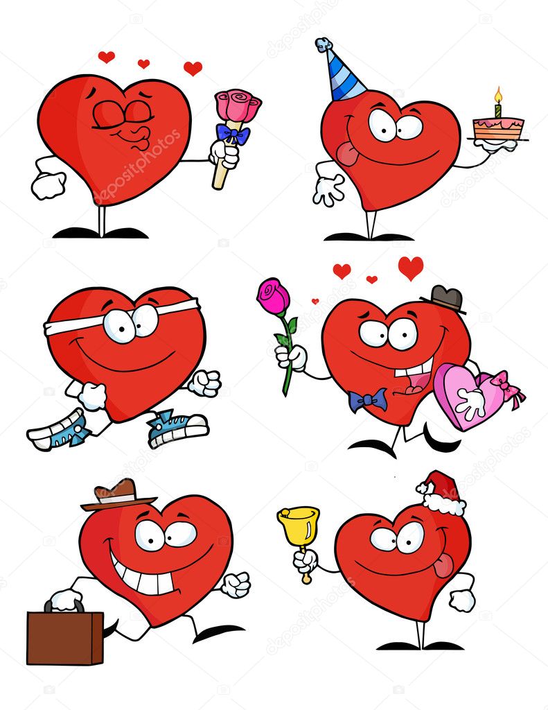 Collage Of Heart Characters — Stock Photo © HitToon #4727598