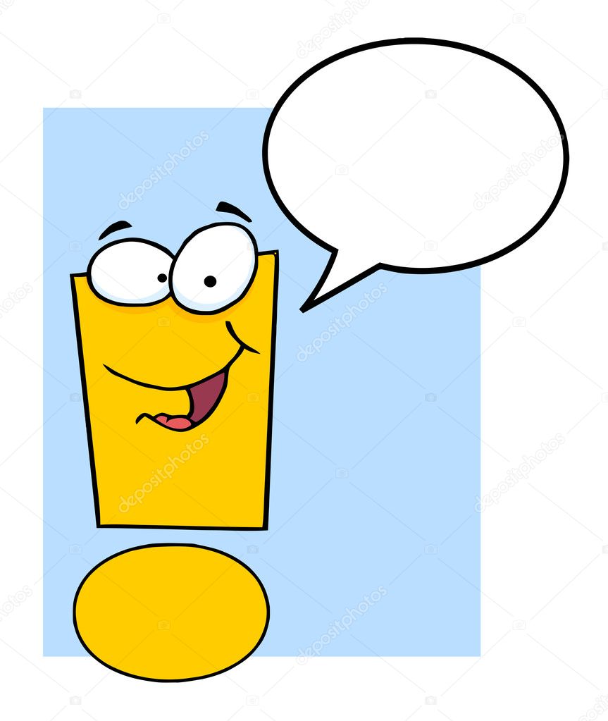 Exclamation Point Character Over Blue — Stock Photo © HitToon #4727741