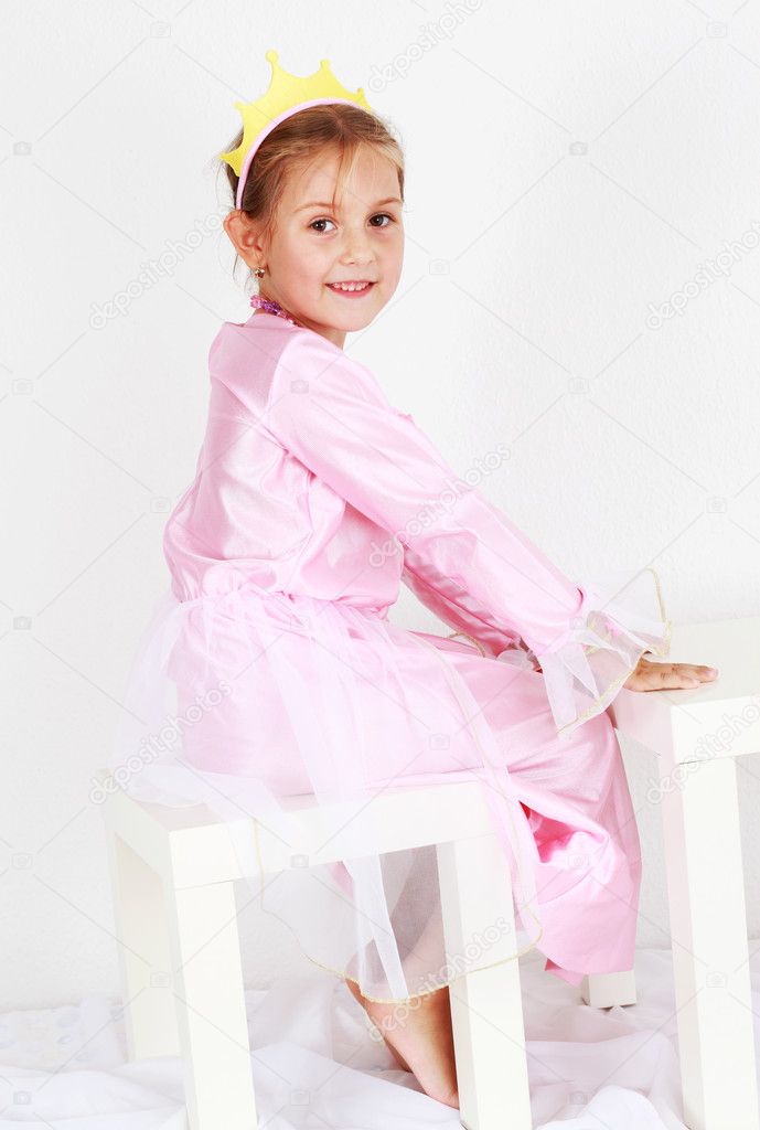 Adorable Girl Dressed Princess Playing Stock Photo by ©brebca 4943000