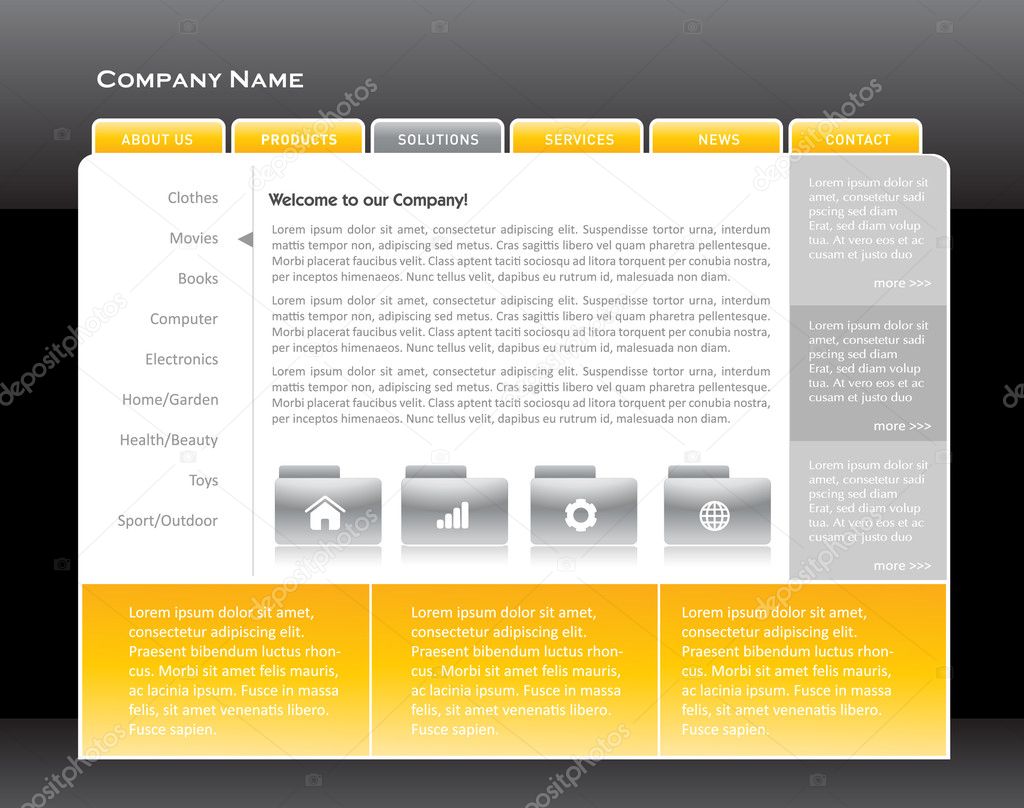 Website template Stock Vector by ©archymeder 4869501