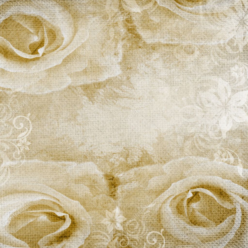 Grunge romantic background with beige roses — Stock Photo © o_april ...