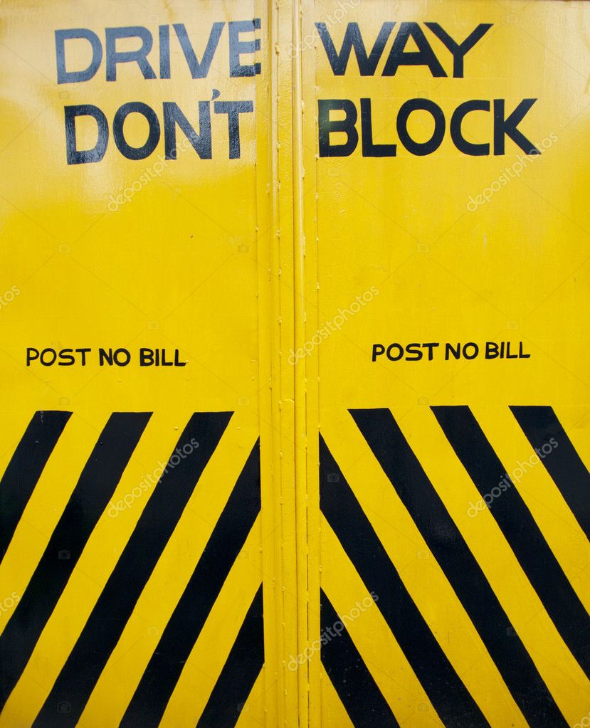 Black and yellow gate with sign Stock Photo by ©ldambies 4317392