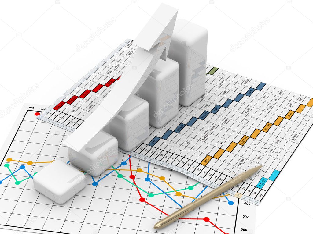 Business Chart Diagram Bar Graphic White Background — Stock Photo ...