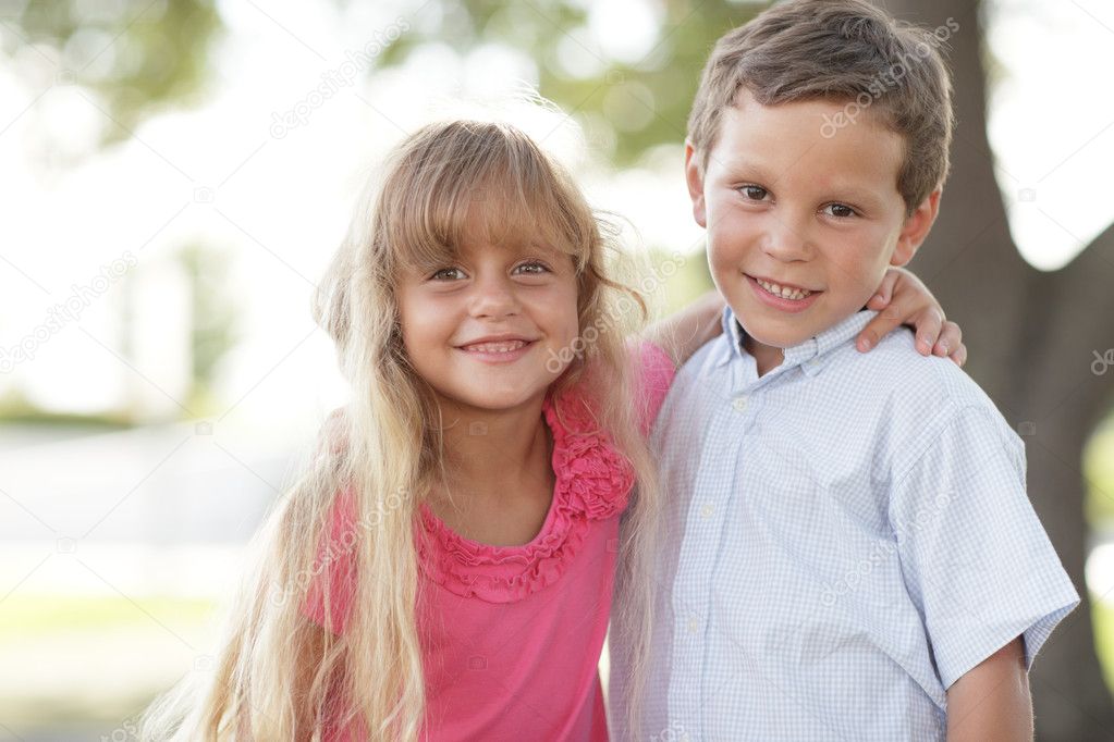 Young kids hugging — Stock Photo © felixtm #4108841