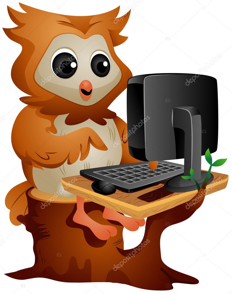 Computer Owl Stock Photo by ©lenmdp 3953933