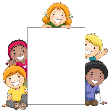 Kids with Blank Board Stock Photo by ©lenmdp 4010090