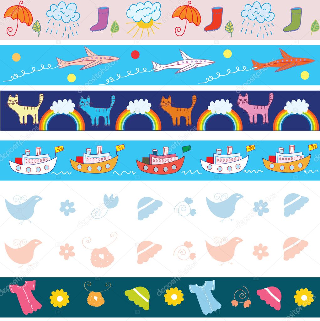 Funny Cartoon Characters Border