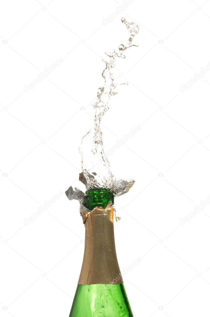Bottle of champagne with splashes — Stock Photo © merznatalia #5182278 Bottle of champagne with splashes — Stock Photo © merznatalia #5182278