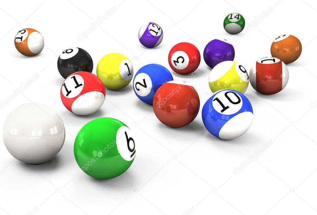 Billiard Balls Out American Billiards White Background Stock Photo by ...