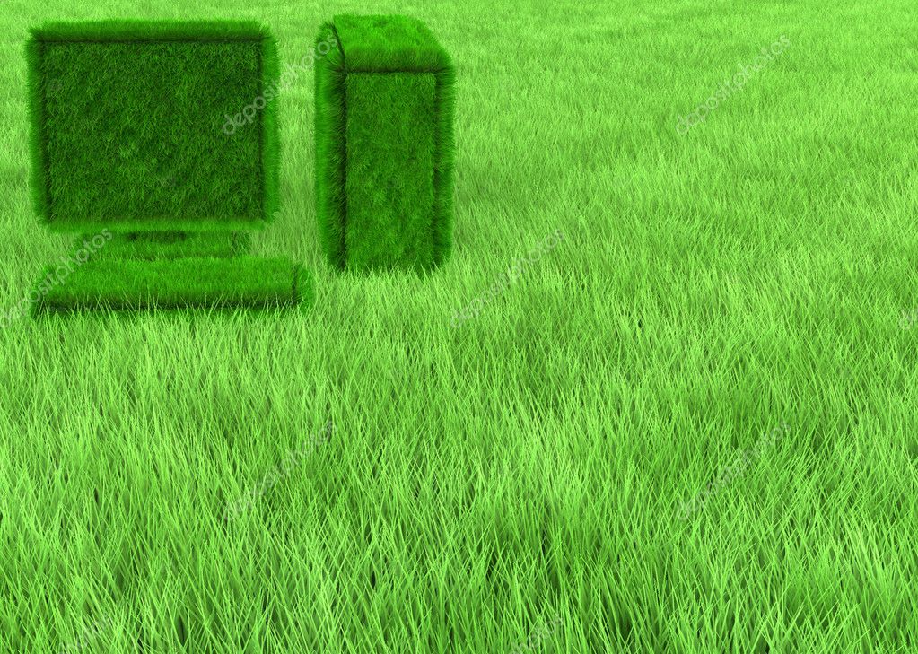 Wallpaper Green Grass Computer Grass Surface — Stock Photo © Bushenkov ...