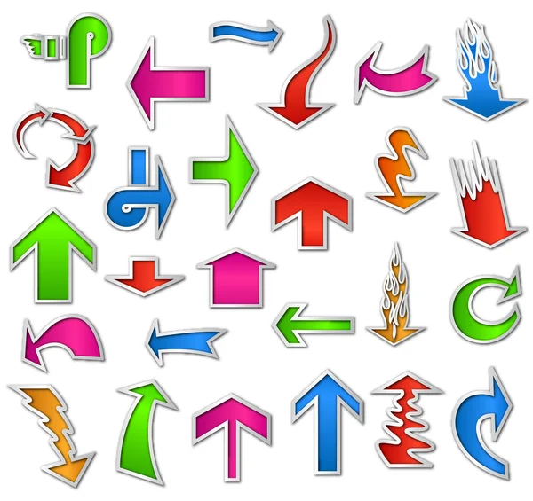Set colorful arrow stickers. Vector illustration Stock Vector Image by ...