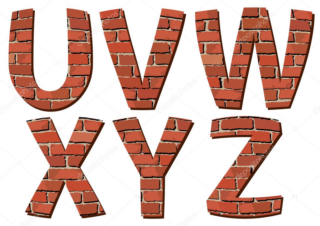 Set vector brick alphabet Stock Vector Image by ©emaria #4267089