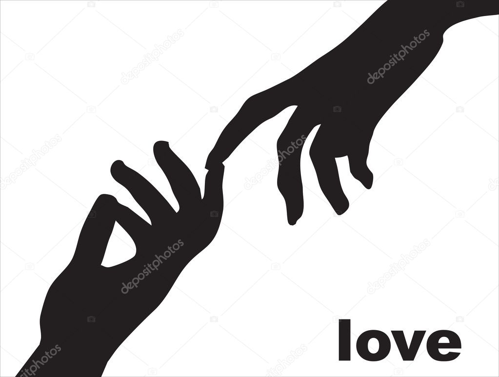 Silhouette of hands — Stock Vector © Dark_Winter #5128103