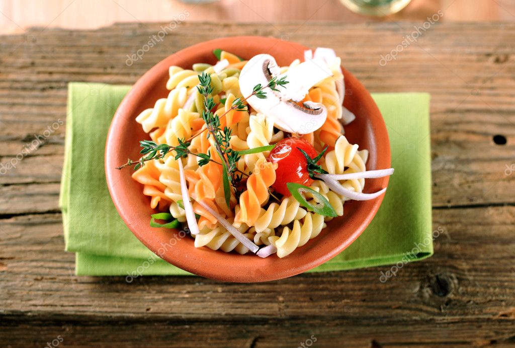 Tricolor corkscrew pasta Stock Photo by ©ajafoto 5373891