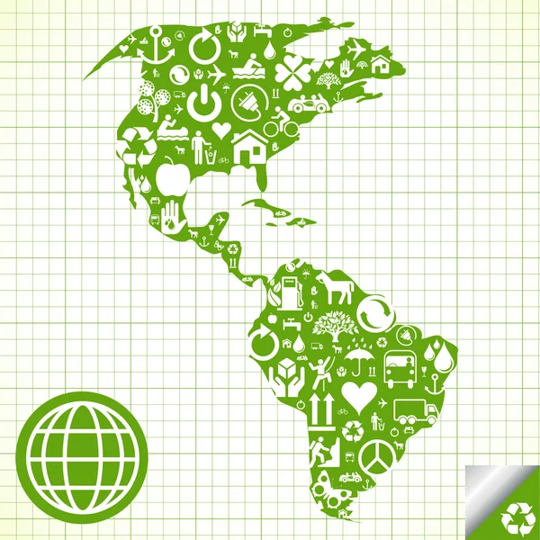 Ecology world map made of eco icons — Stock Vector © krabata #4339357