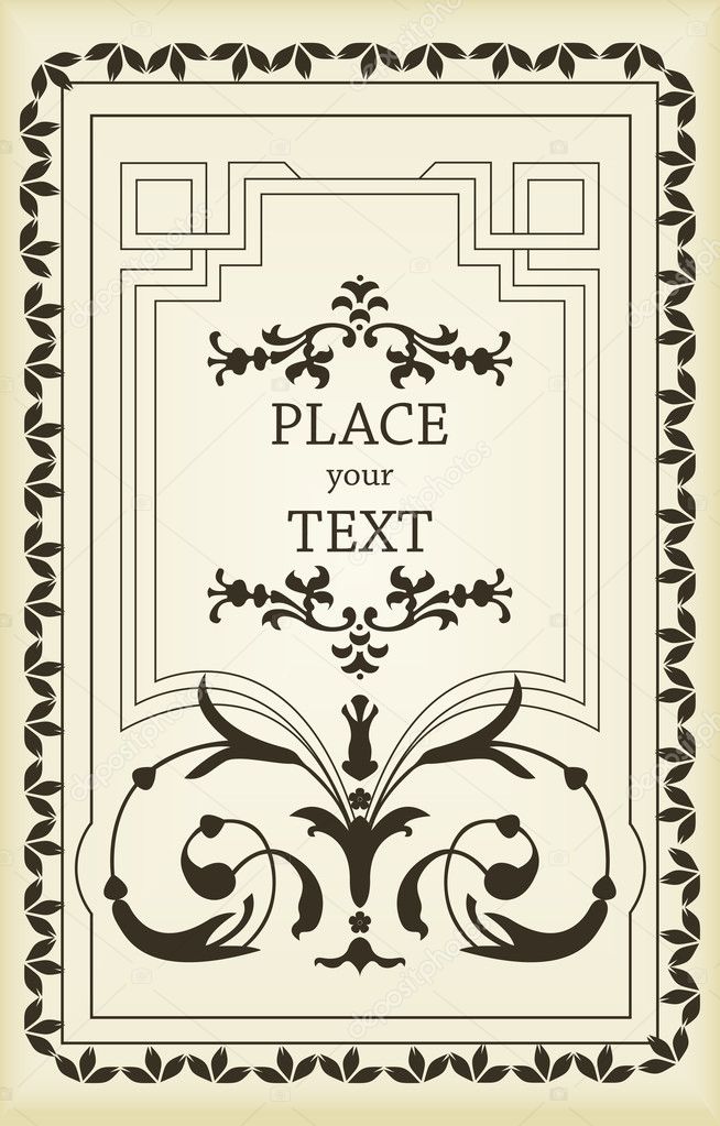 Vintage background vector frame for book or card Stock Vector Image by ...