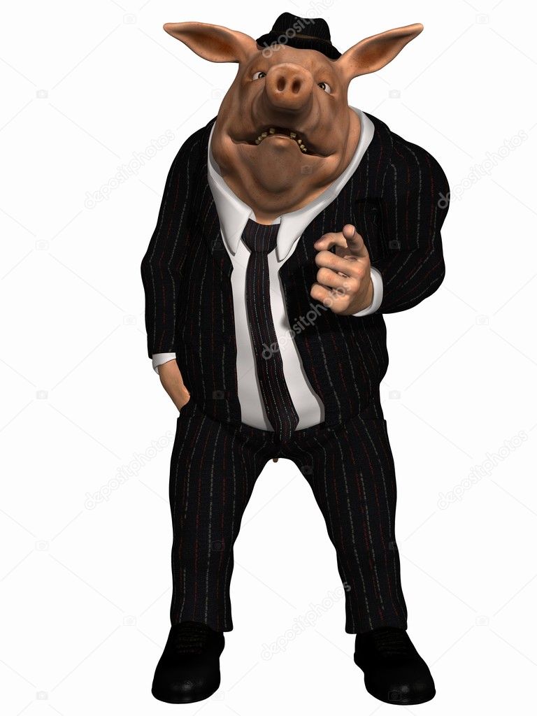 Toon Pig - Business Man Stock Illustration by ©Digitalstudio #5162354