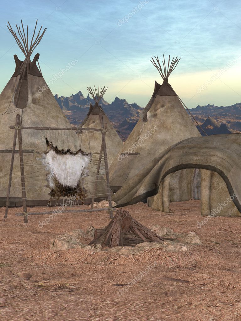 Traditional teepee village — Stock Photo © Digitalstudio #5166383