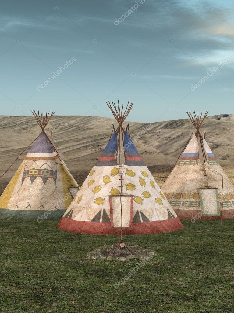 Traditional teepee village — Stock Photo © Digitalstudio #5166395