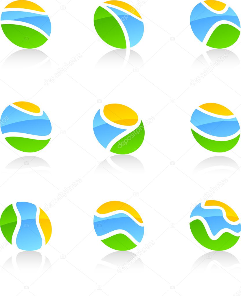 Set of nature symbols. — Stock Vector © Maxborovkov #5307548