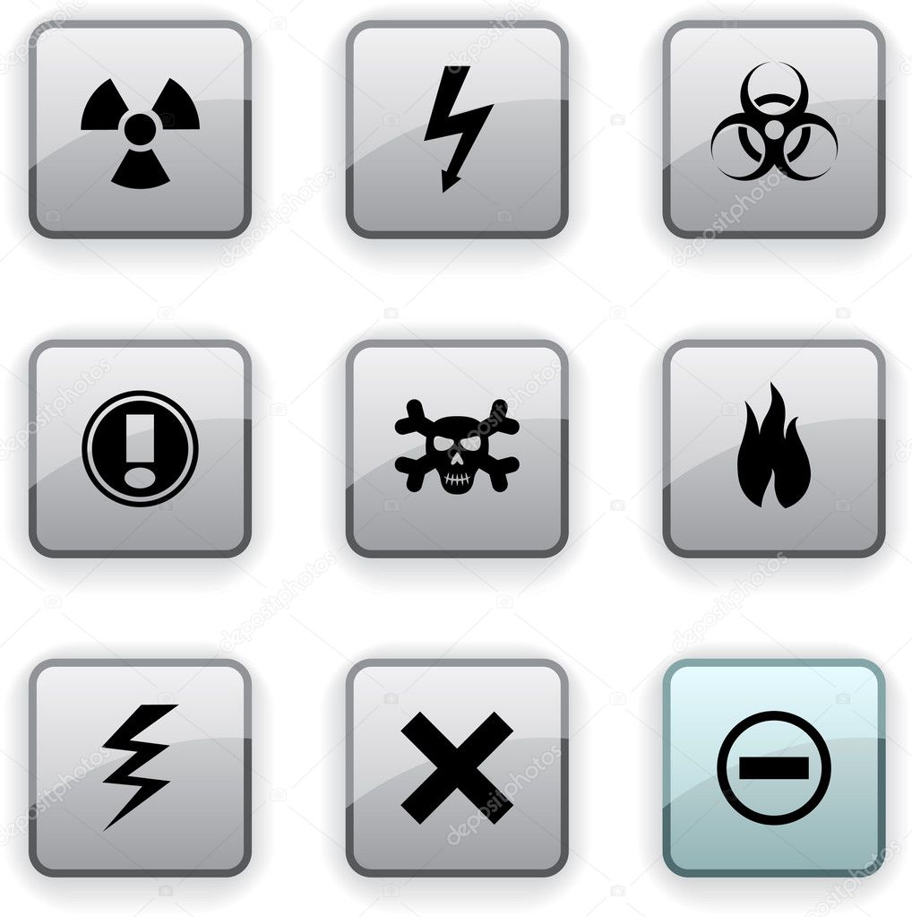 Warning dim icons. Stock Vector by ©Maxborovkov 5363946