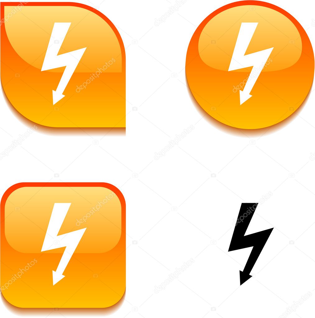 Warning glossy button. Stock Vector by ©Maxborovkov 5366366