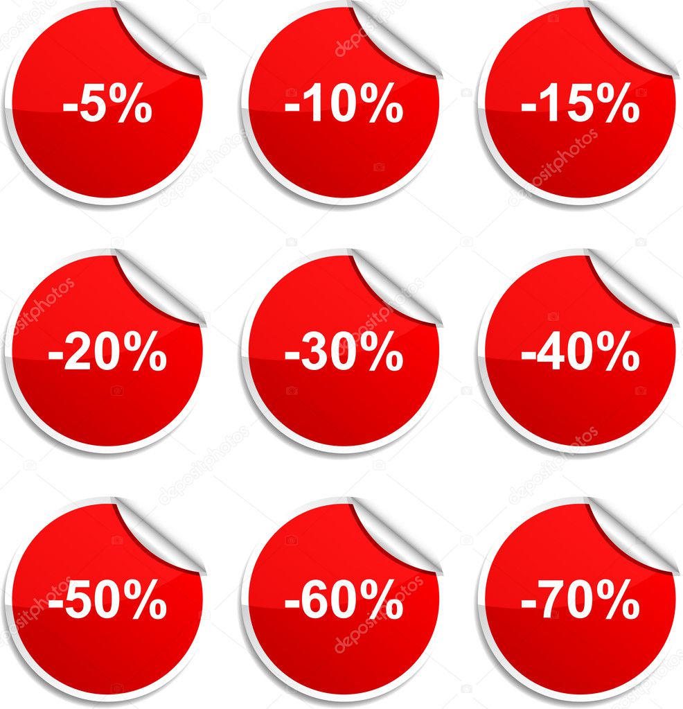 Discount stickers. — Stock Vector © Maxborovkov #5372289