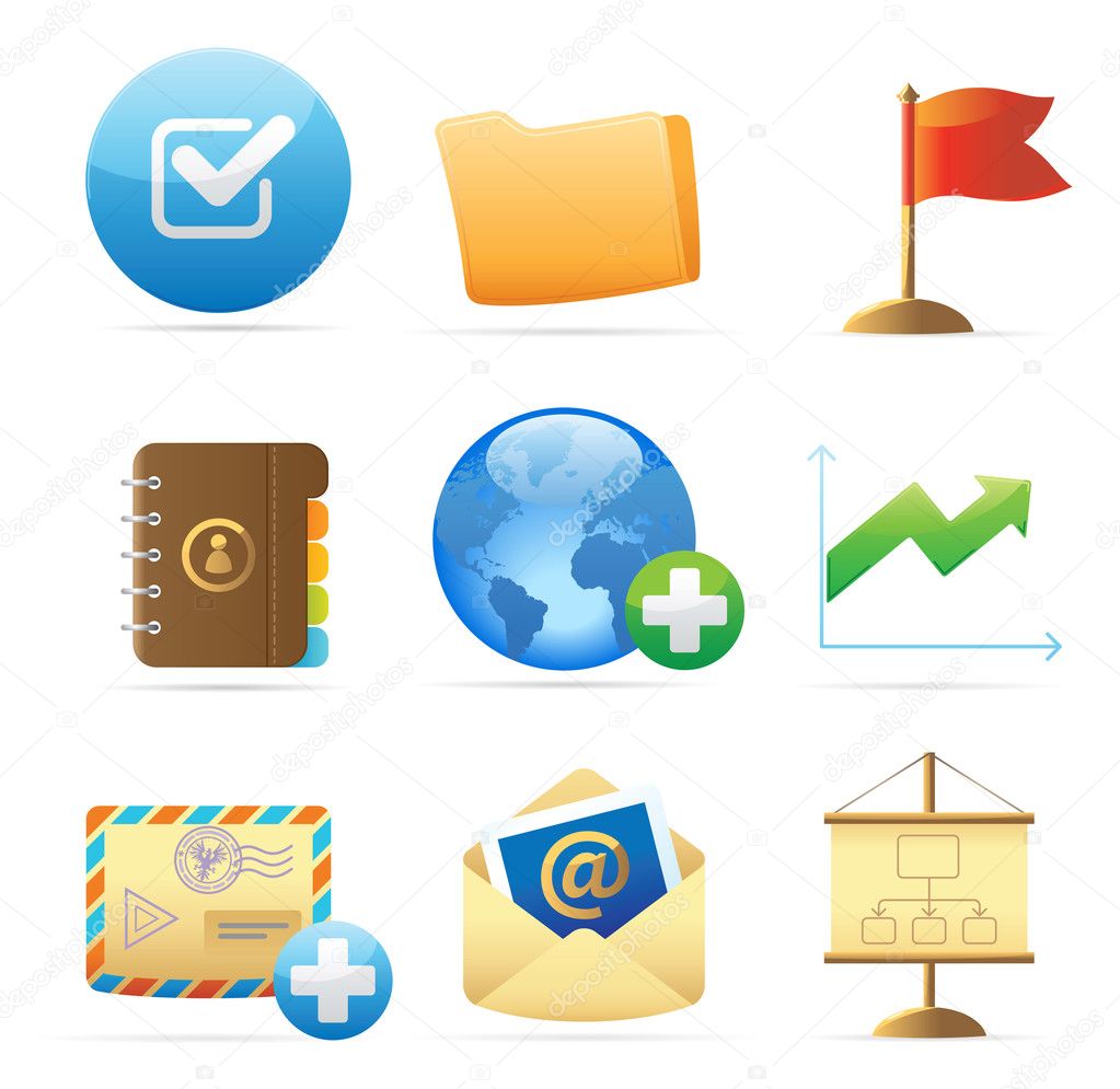 Icons Business Metaphors Symbols Vector Illustration Stock Vector Image ...