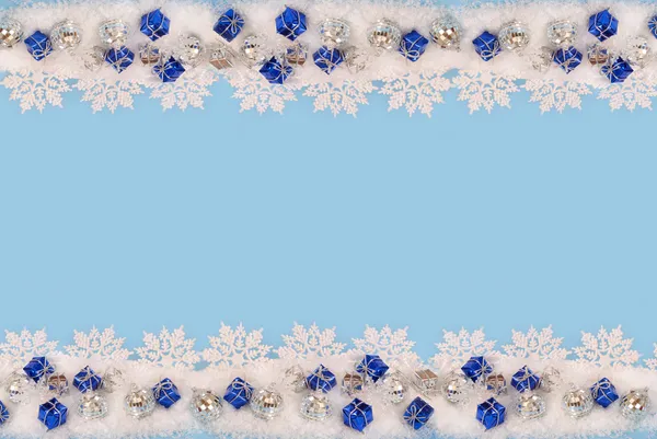Christmas border with snow - Stock Image - Everypixel