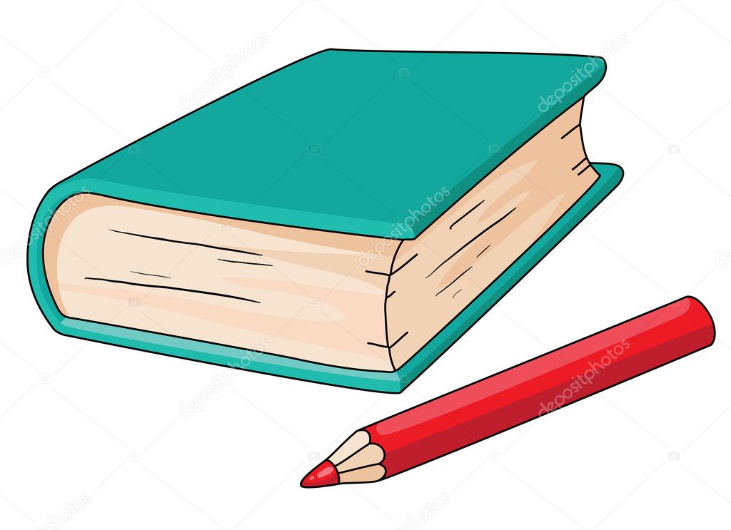 Kniha a tužka — Stockový vektor #4273767