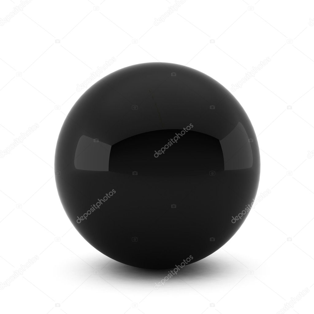 3d render of black ball on white background Stock Photo by ©montego 5219132
