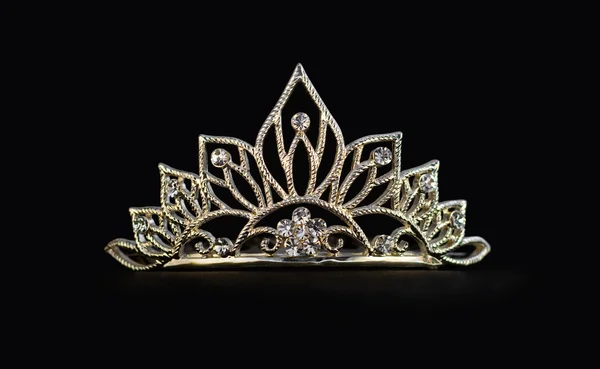 Silver tiara isolated on a black background — Stock Photo © vi0222 ...
