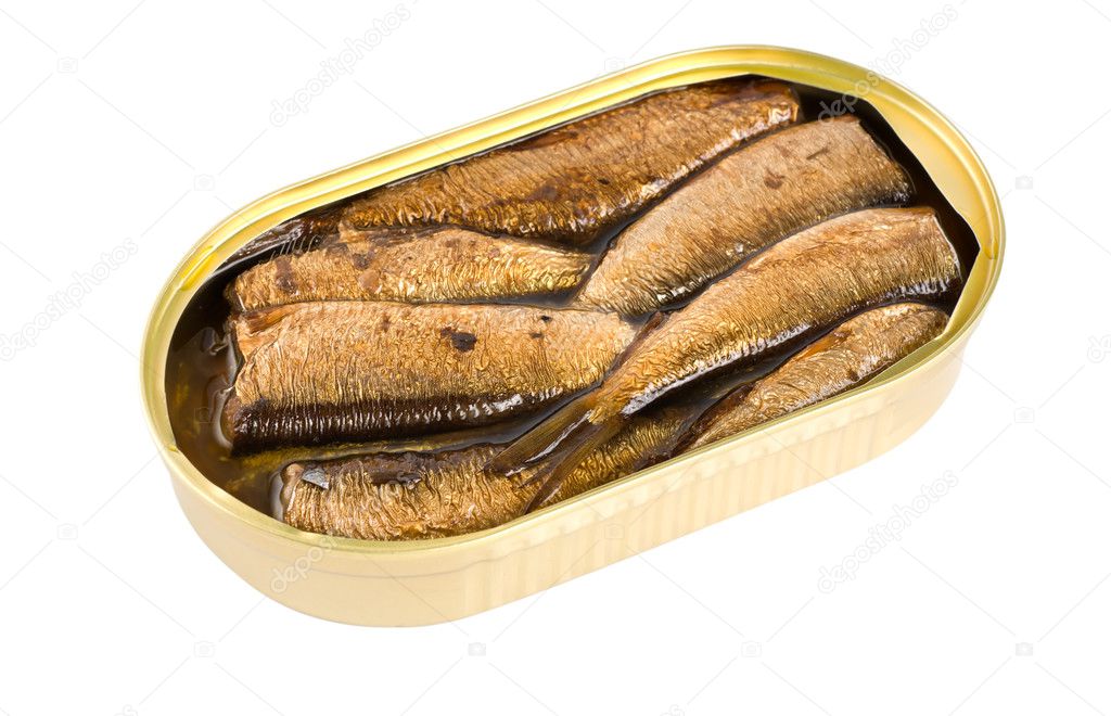 Sprat fish canned isolated ⬇ Stock Photo, Image by © Givaga #4670617