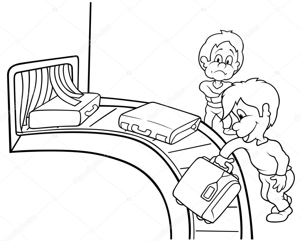 At Baggage Claim Coloring Page Sketch Sketch Coloring Page